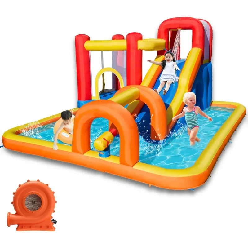 Baralir-Inflatable-Bounce-House-with-Long-Slide-Big-Play-Pool-Cave ...