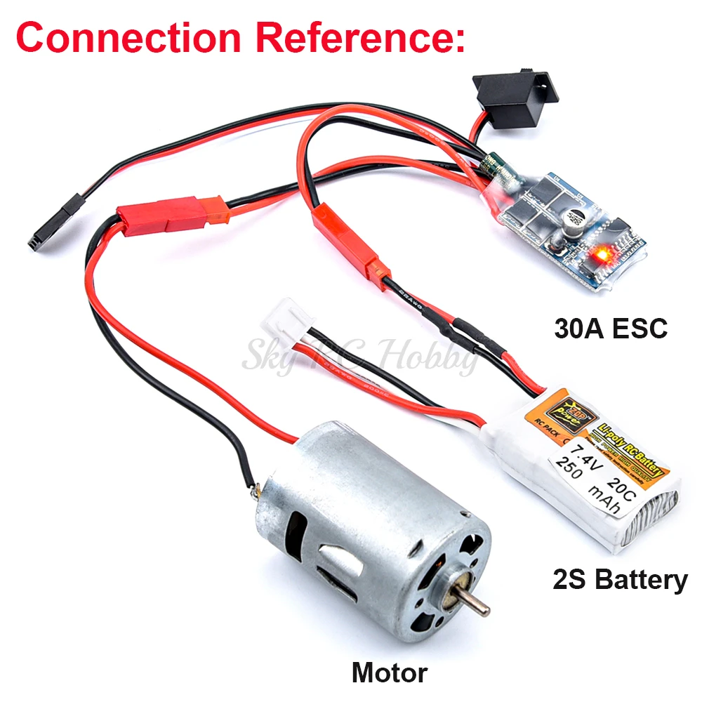 Rc Esc 20a / 30a Brush Motor Speed Controller Forward Reverse Brake 2s ...