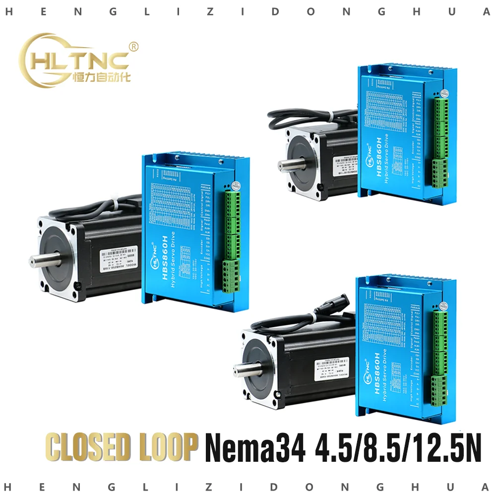 HLTNC – Kit de moteur pas à pas hybride à boucle fermée, modèle 86 Nema 34 4.5N.m 8.5N.m 12N.m ...