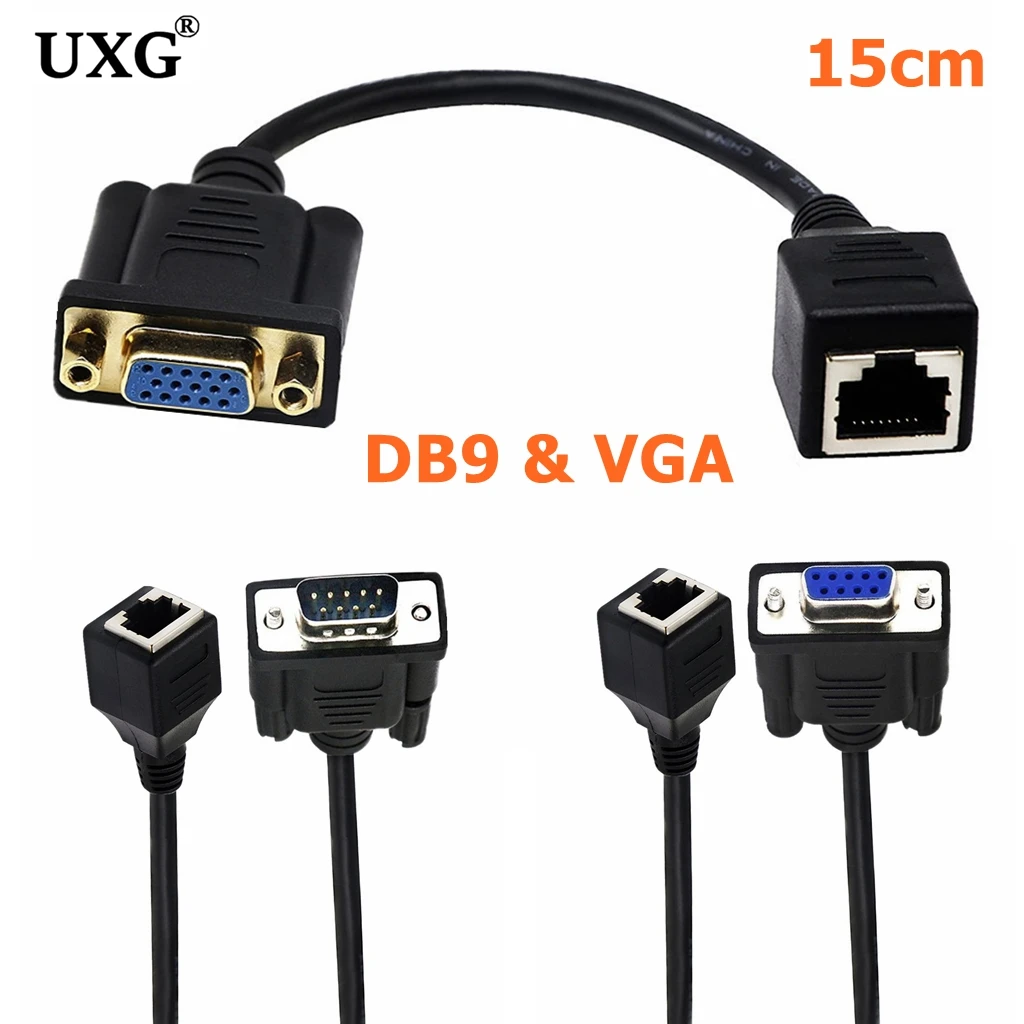 Cable adaptador macho a hembra VGA DB9 a RJ45 conector de Cable de red ...