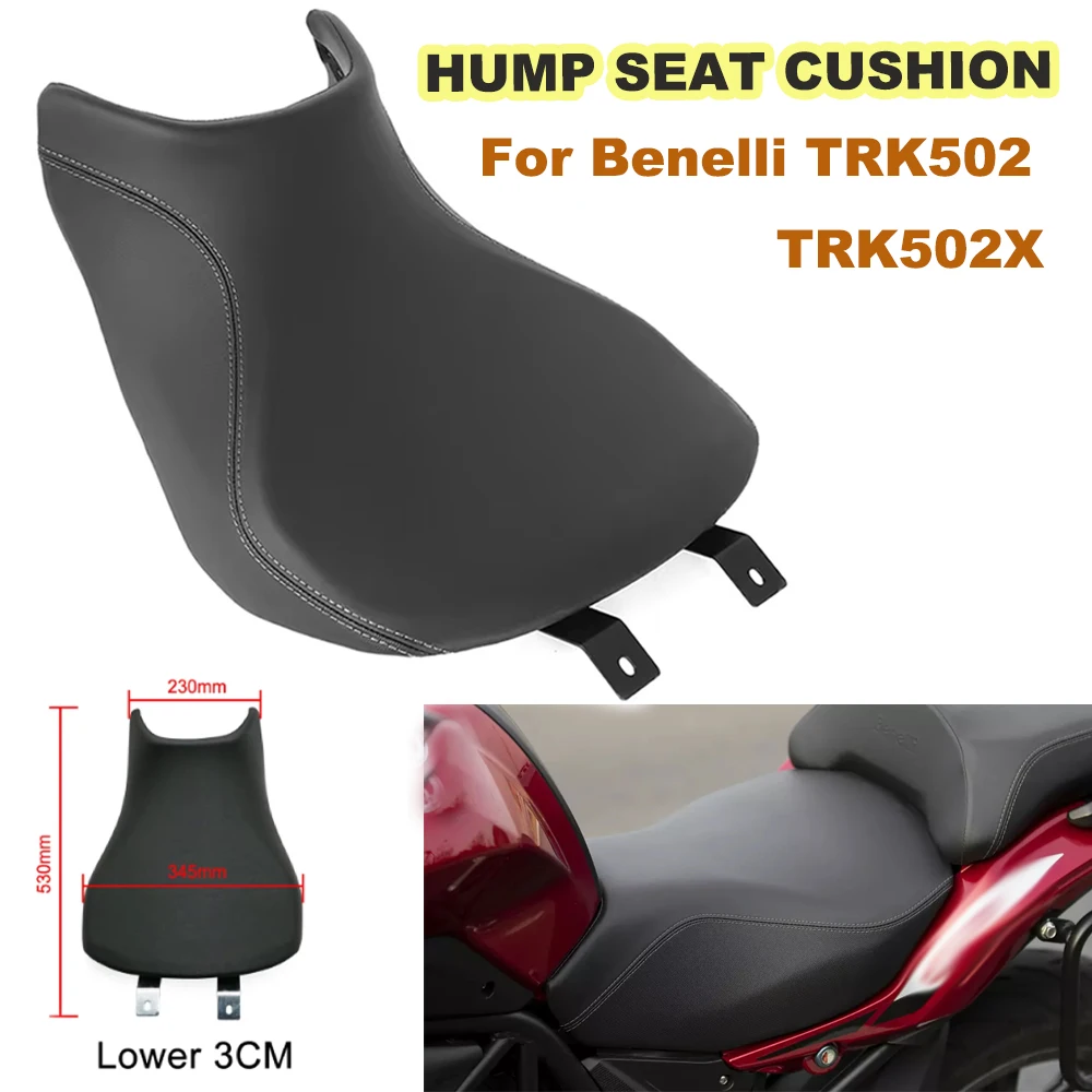 For-Benelli-TRK502-TRK502X-Modified-Vintage-Hump-Seat-Cushion-Lower-30mm-Retro-Black-Motorcycle ...