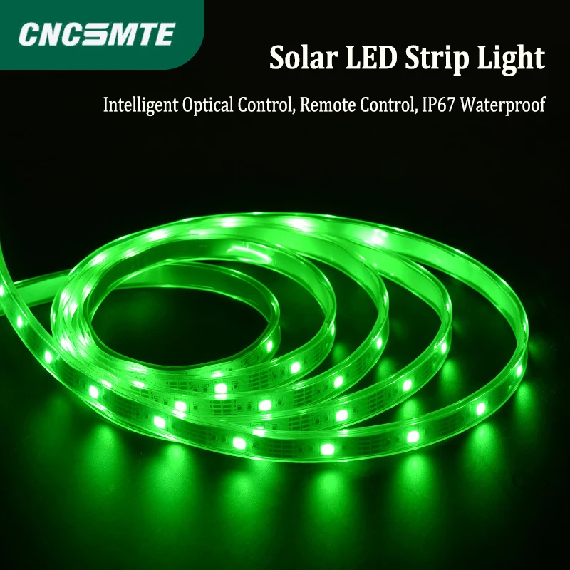 Solar LED Strip Lights 2835 With Solar Panel Remote Control 3M 4M 5M ...