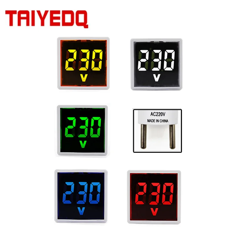 1PC AC220V Indicator Light Voltmeter LED Digital Display Voltage ...