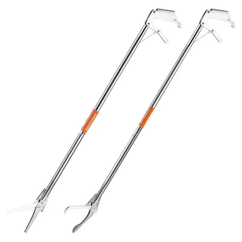 Stainless-Steel-Snake-Catcher-Tongs-Two-Types-Head-Foldable-Reptile ...