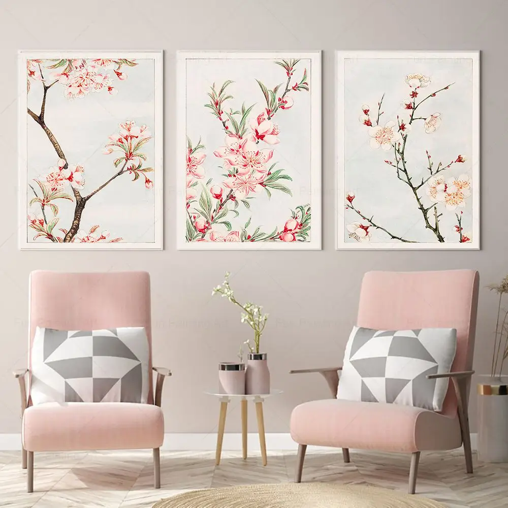 Japon-s-Cherry-Blossom-Poster-Sakura-Canvas-Pintura-Impress-es-Pink ...