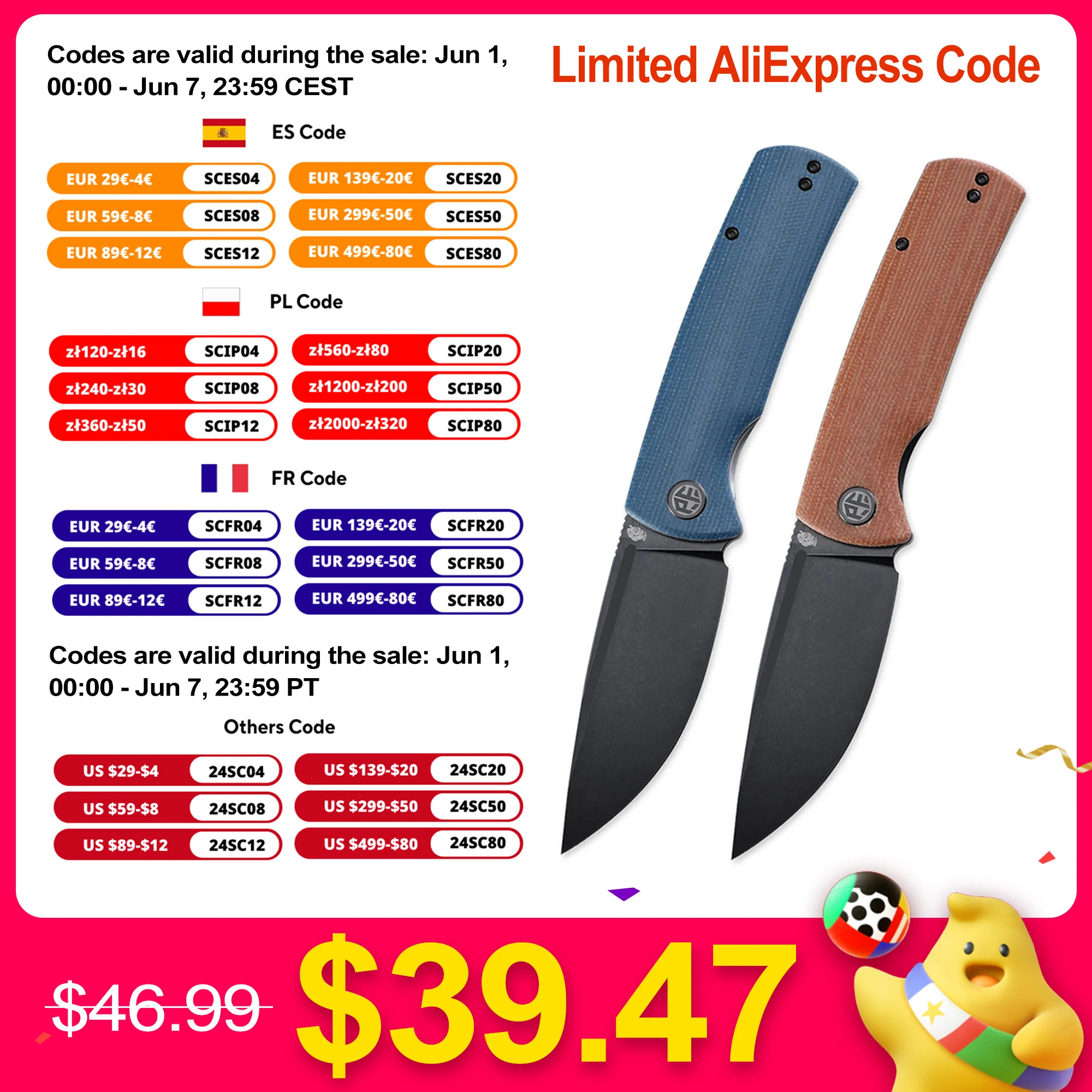 Cuchillo-plegable-de-acero-Petrified-Fish-PFP01-K110-mango-de-Micarta ...