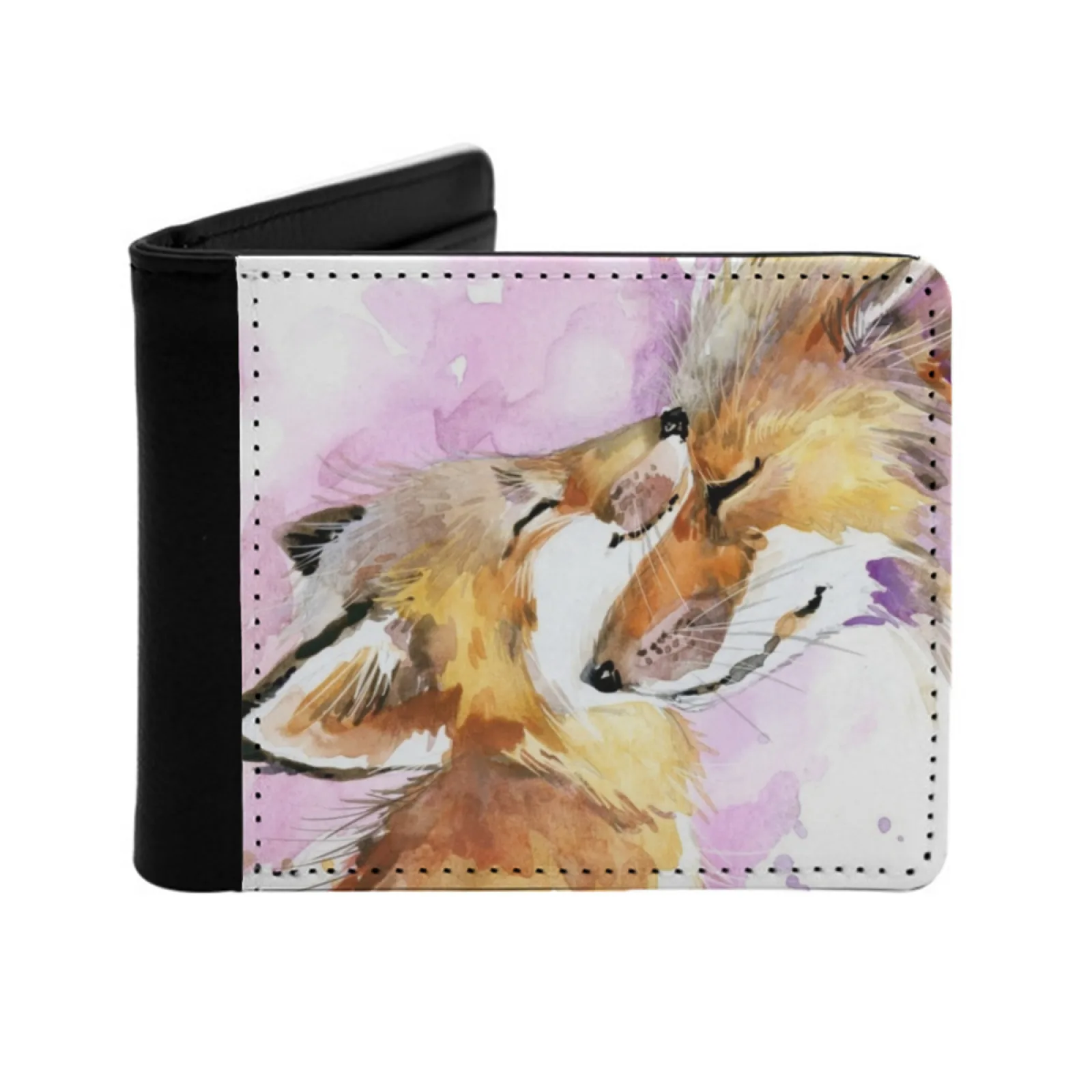 Beautiful-Fox-Mother-And-Cub-Watercolour-Design-Men-Wallets-Card-Man-s ...