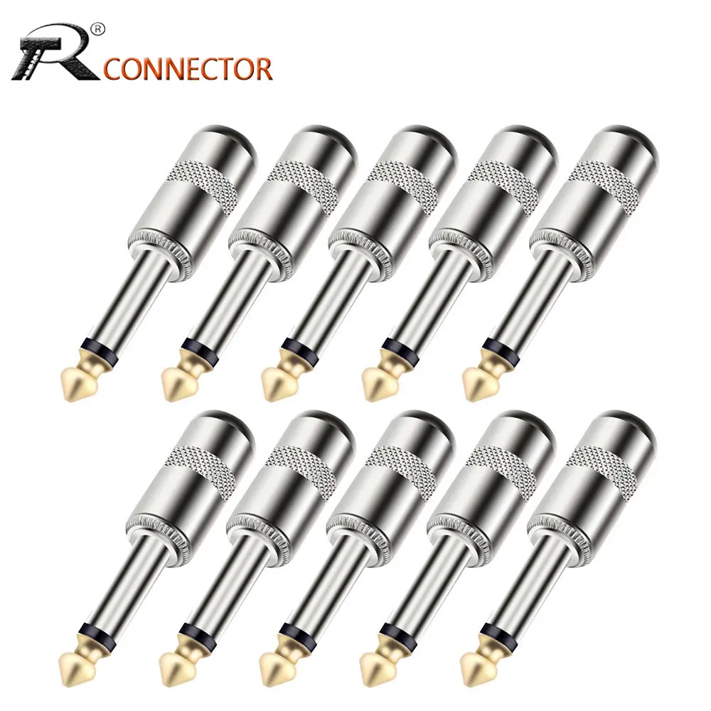 10pcs-Zinc-Alloy-Case-1-4-inch-Plug-Jack-6-35mm-Mono-Stereo-Male ...