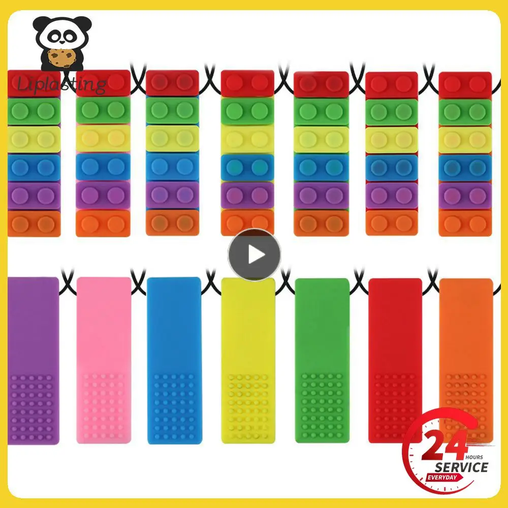 Sensory-Chew-Necklace-Brick-Chewy-Kids-Silicone-Biting-Pencil-Topper ...