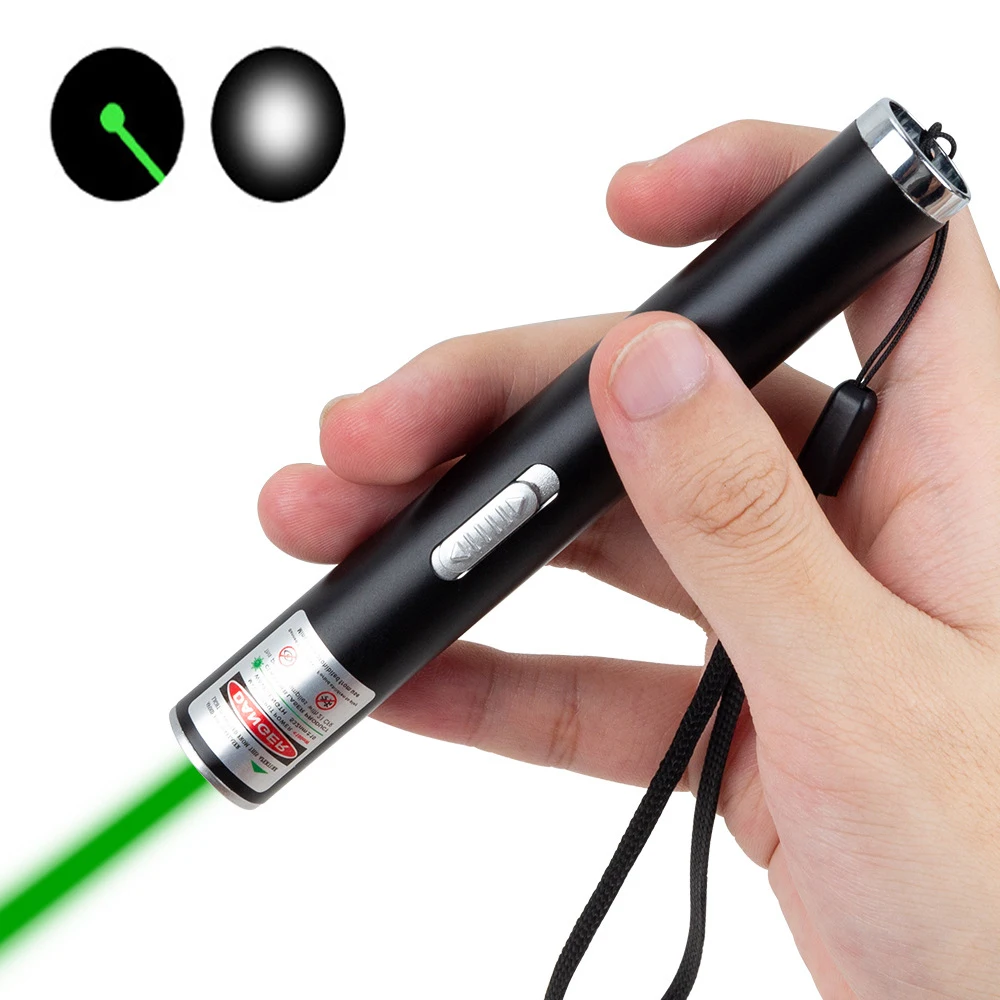 2-in-1-Green-Laser-Pointer-USB-LED-Torch-Continuous-Line-5MW-532nm ...