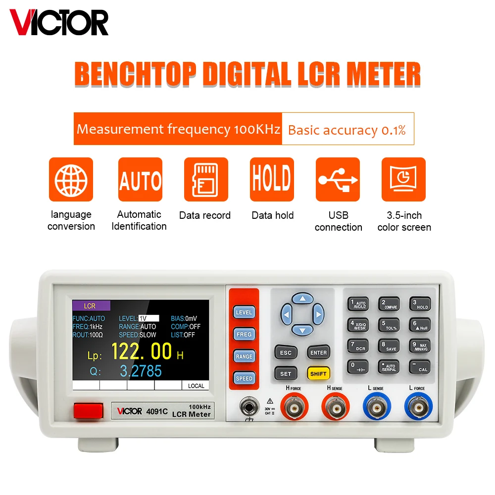 Digital Bench Top LCR Meter VICTOR 4091C 10 Hz -100 KHz Bandwidth ...