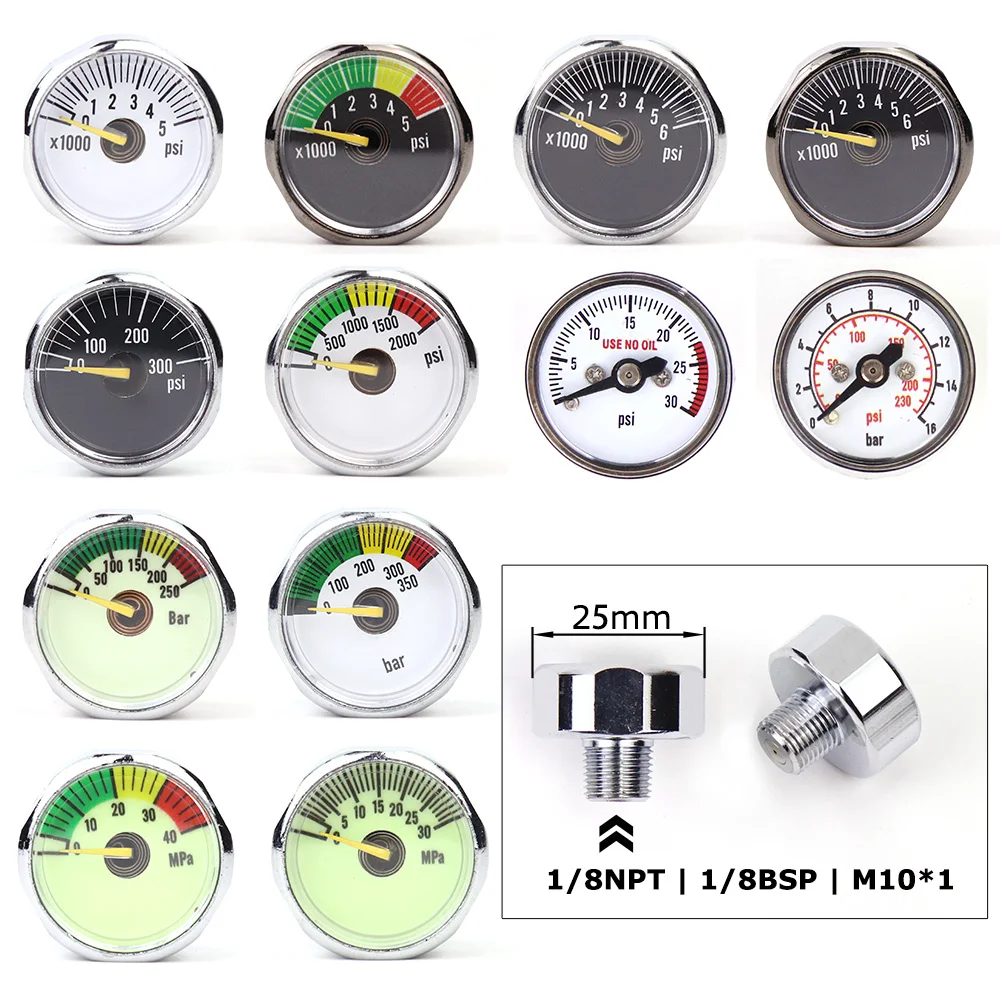 Air-Mini-Micro-Pressure-Gauge-Manometre-Manometer-Thread-1-8BSP-G1-8-1 ...