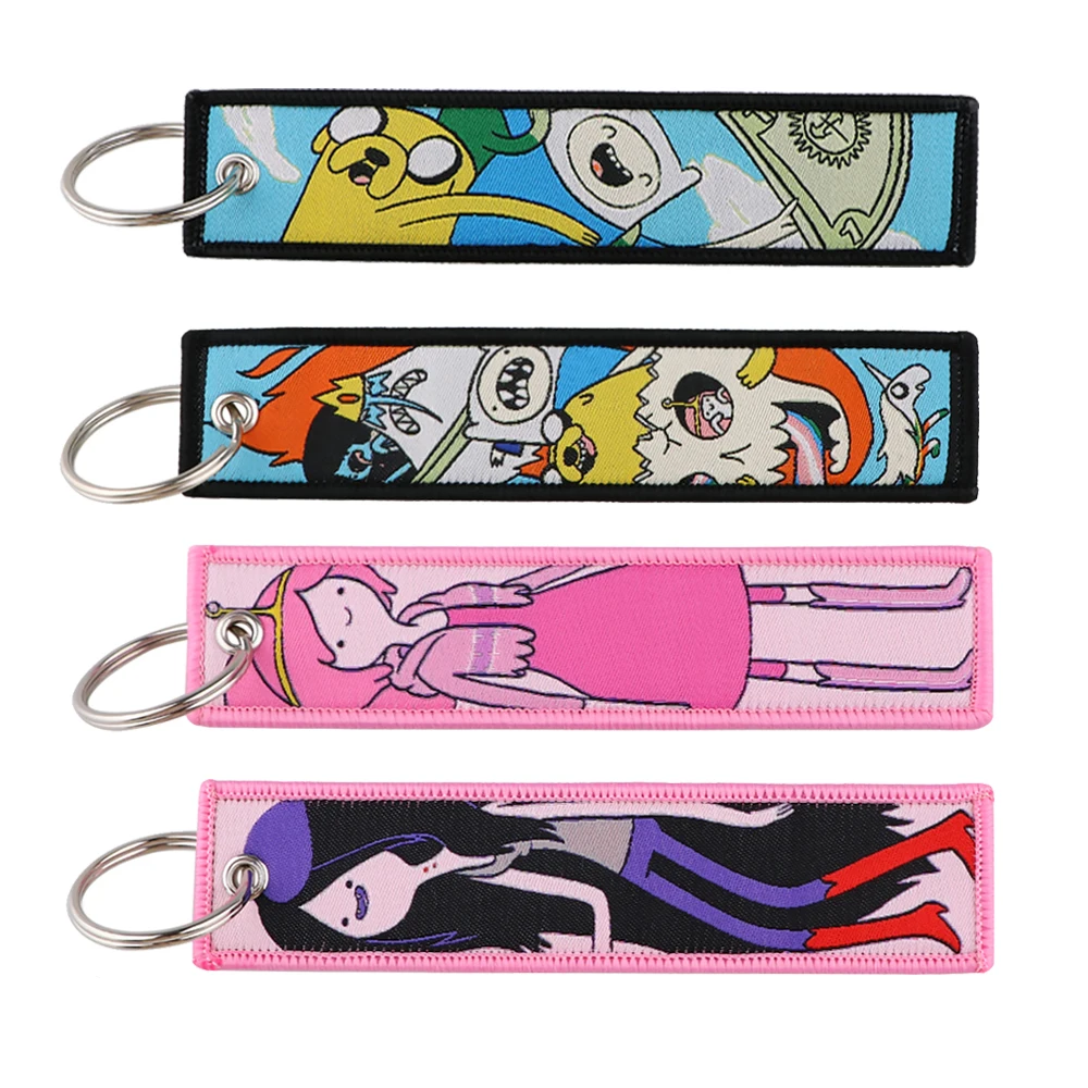 Double sides Embroidered Cute Keys Tag Keychains for Women Keyring ...