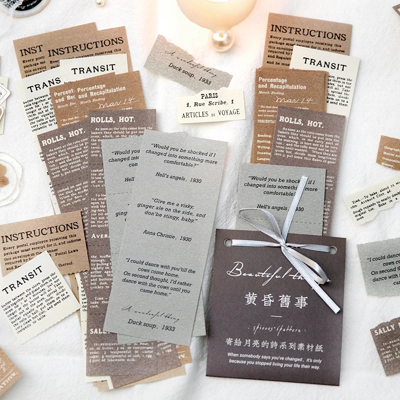 30-Sheets-Tearable-material-paper-English-text-poetry-literary-and ...