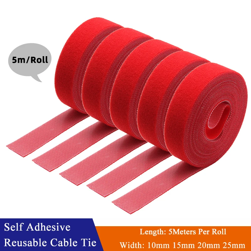 5M-Roll-Cable-Ties-Reusable-Loop-Bundle-Self-Adhesive-Fastener-DIY ...