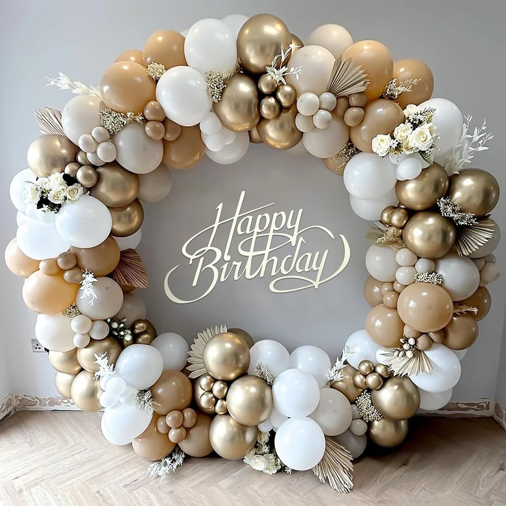 Skin-Balloons-Garland-Sand-White-Gold-Latex-Ballon-Arch-Kit-Birthday ...