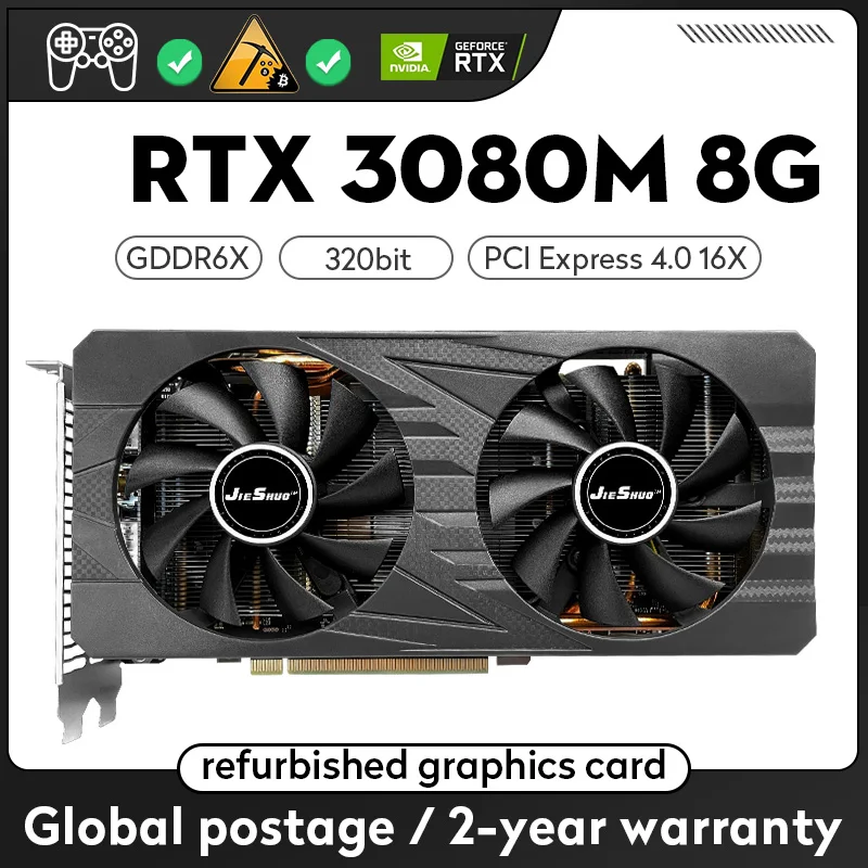 JIESHUO-RTX3080M-8GB-320-Bit-GDDR6X-8pin-Computer-Graphics-Cards-NVIDA-RTX3080-8GB-Notebook-Chip ...