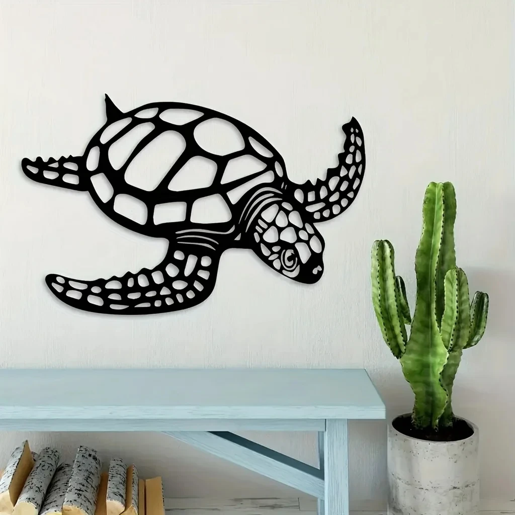 Ddpnkl-Metal-Sea-Turtle-Wall-Art-Decor-Beach-Wall-Decor-Exquisite-Black ...