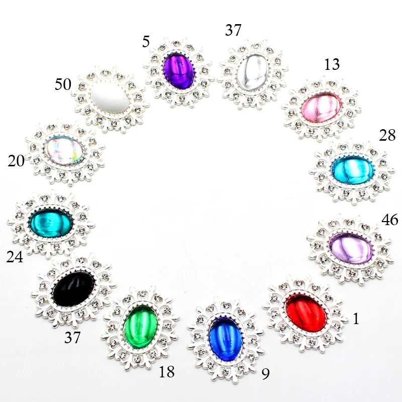 10pcs-batch-28-25mm-alloy-rhinestone-flat-bottom-buttons-exquisite-hand ...