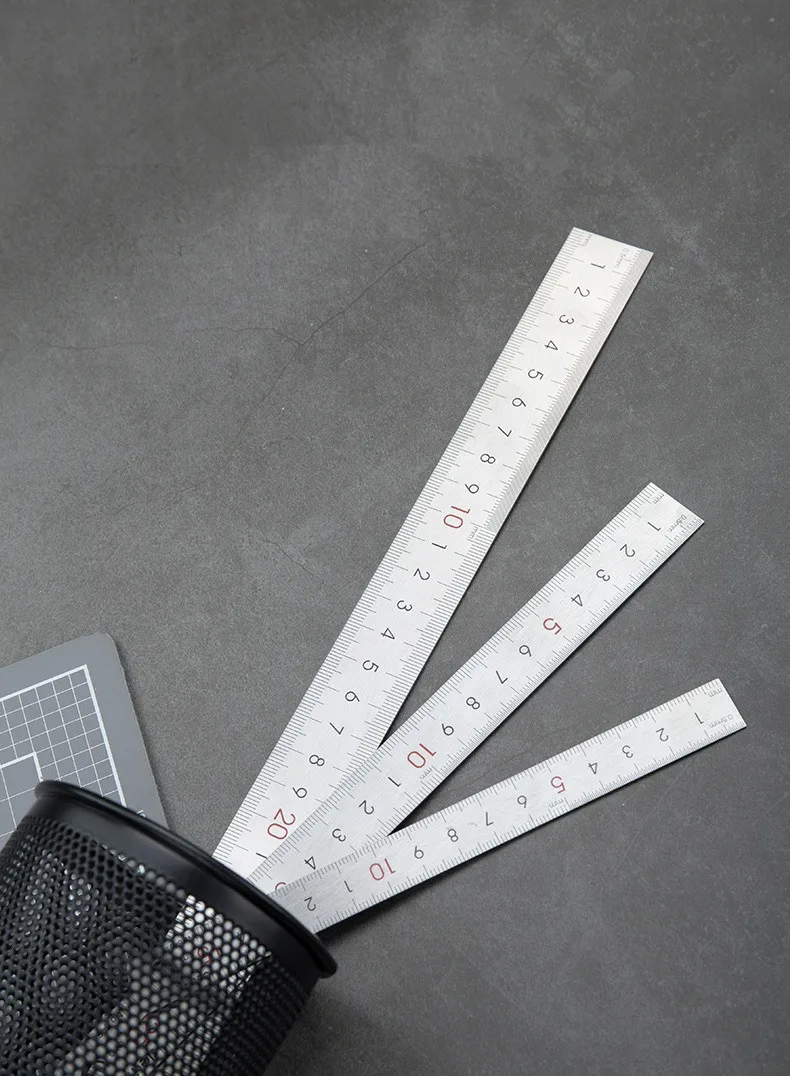 Deli Stainless Steel 15cm Metal Straight Ruler Double-sided Scale ...