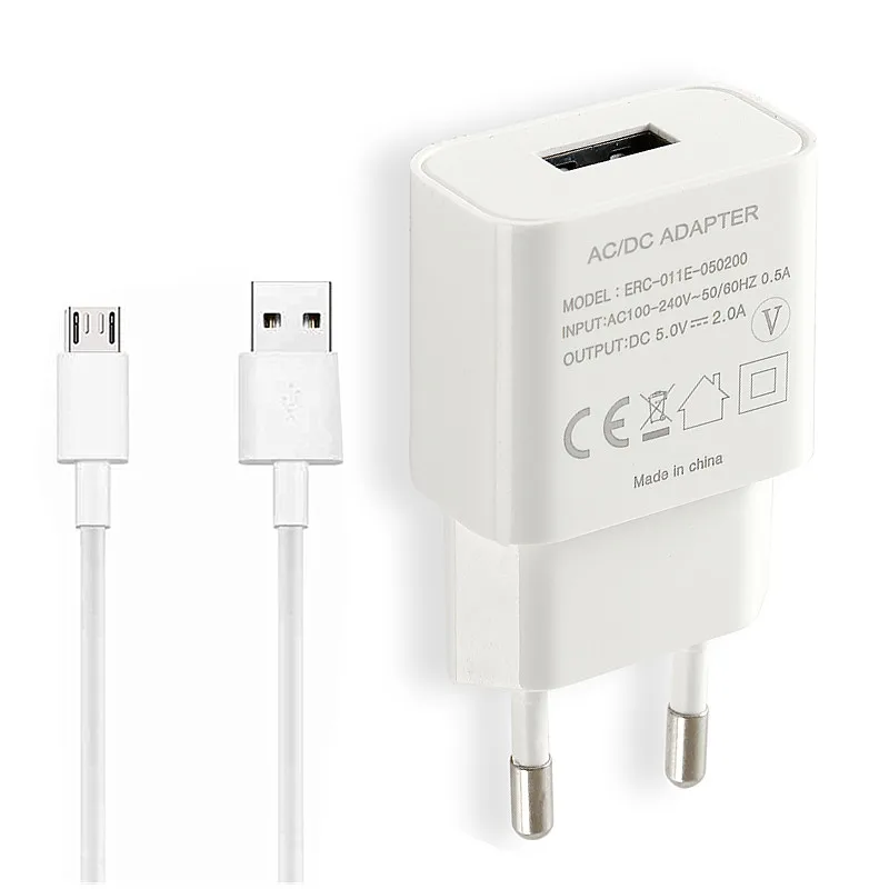 Cable USB rápido de 5V y 2A para móvil, adaptador de cargador europeo ...