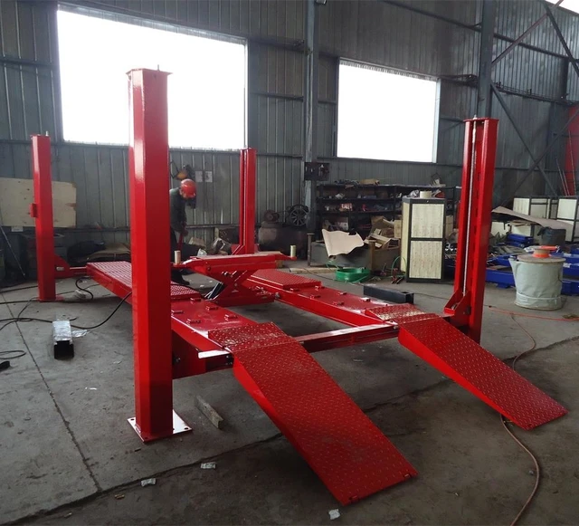 Blue Red Car Lifts