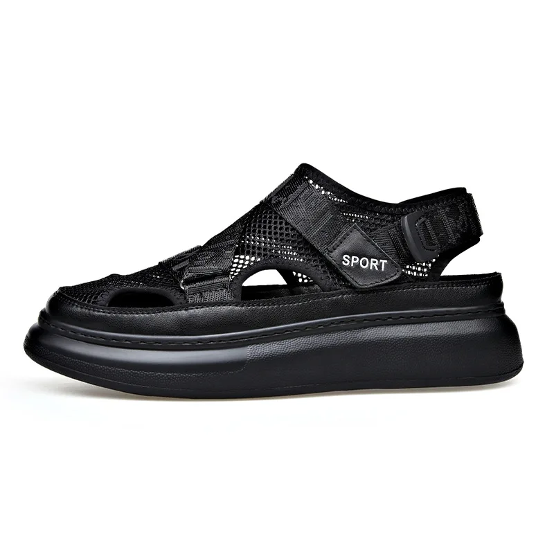2025 Summer New Designer Sandals for Men Black Fashion Casual Platform ...