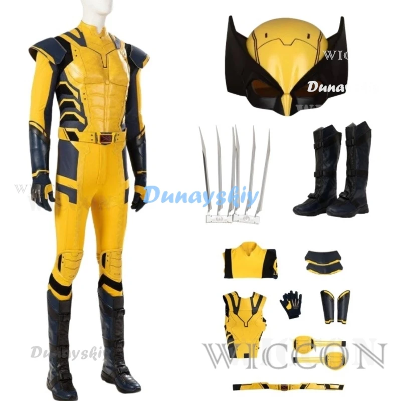 New-Movie-Wolverine-Cosplay-Costume-Mask-Jumpsuit-Vest-Gloves-Belt-Wolf ...