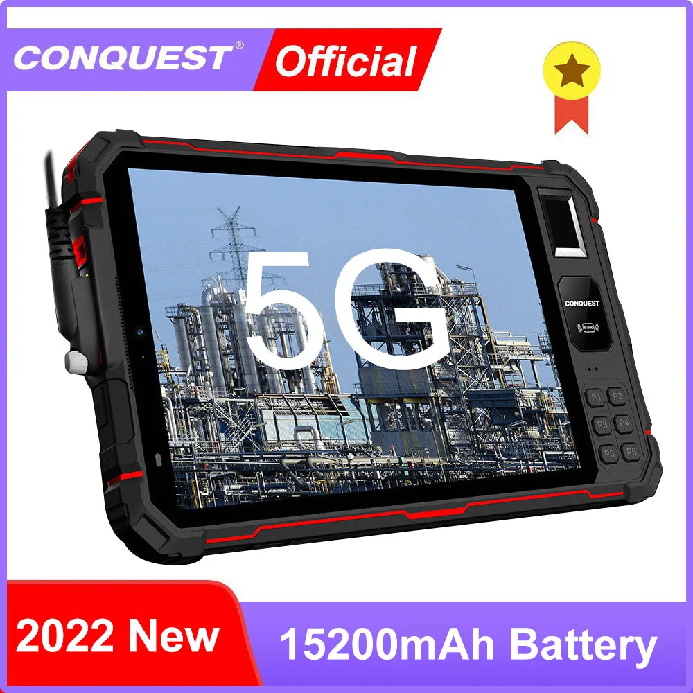 Global 5G Network CONQUEST S22 15200mAh Rugged Tablet Phone 8" FHD Octa ...