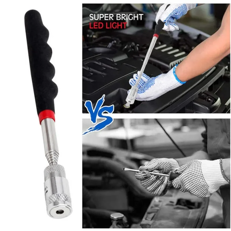 1/3/5PCS Telescopic Magnetic Pickup Tool with LED Light Extendable ...