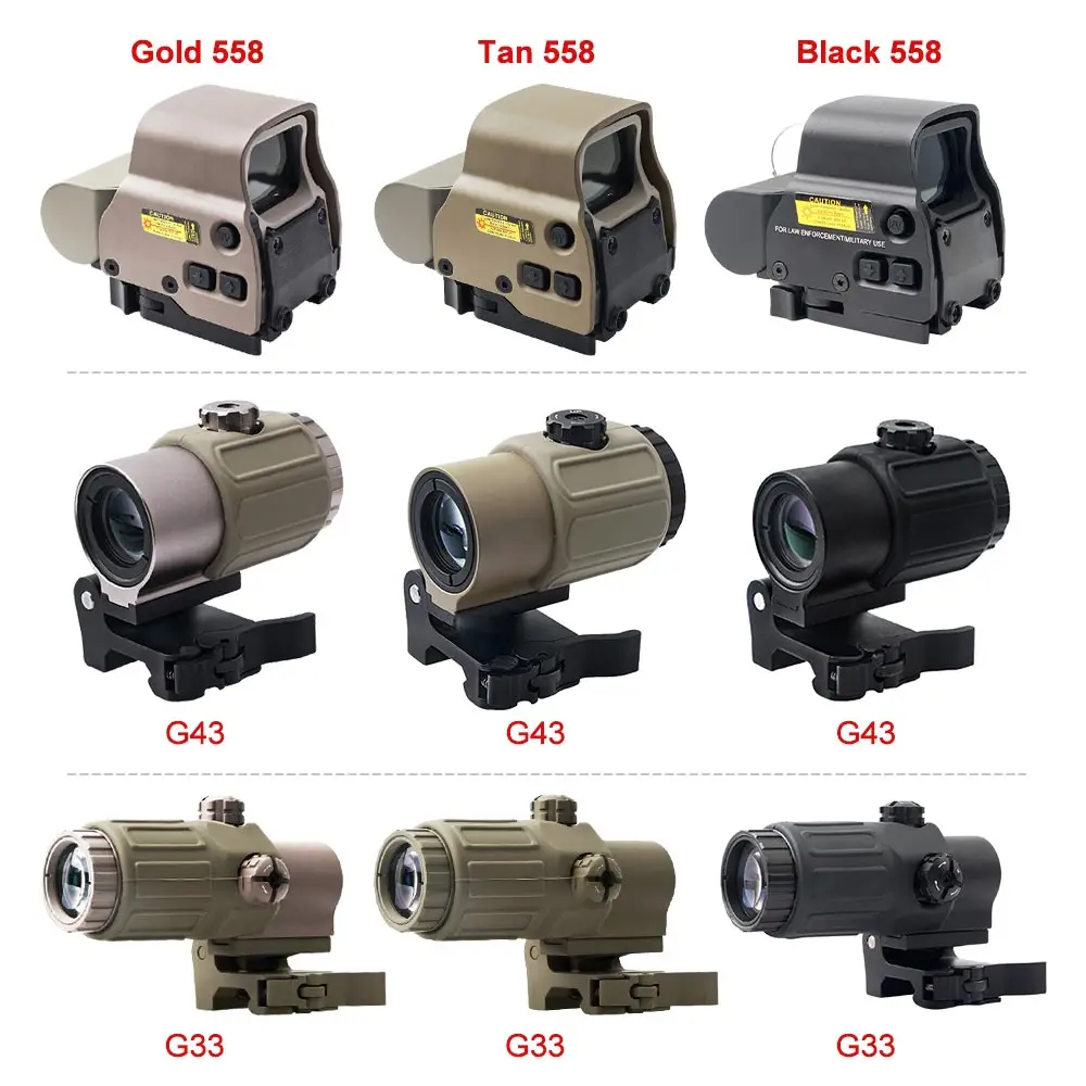 G33/G43 3X Magnifier With QD Side Mount Switch and 558 Holographic ...