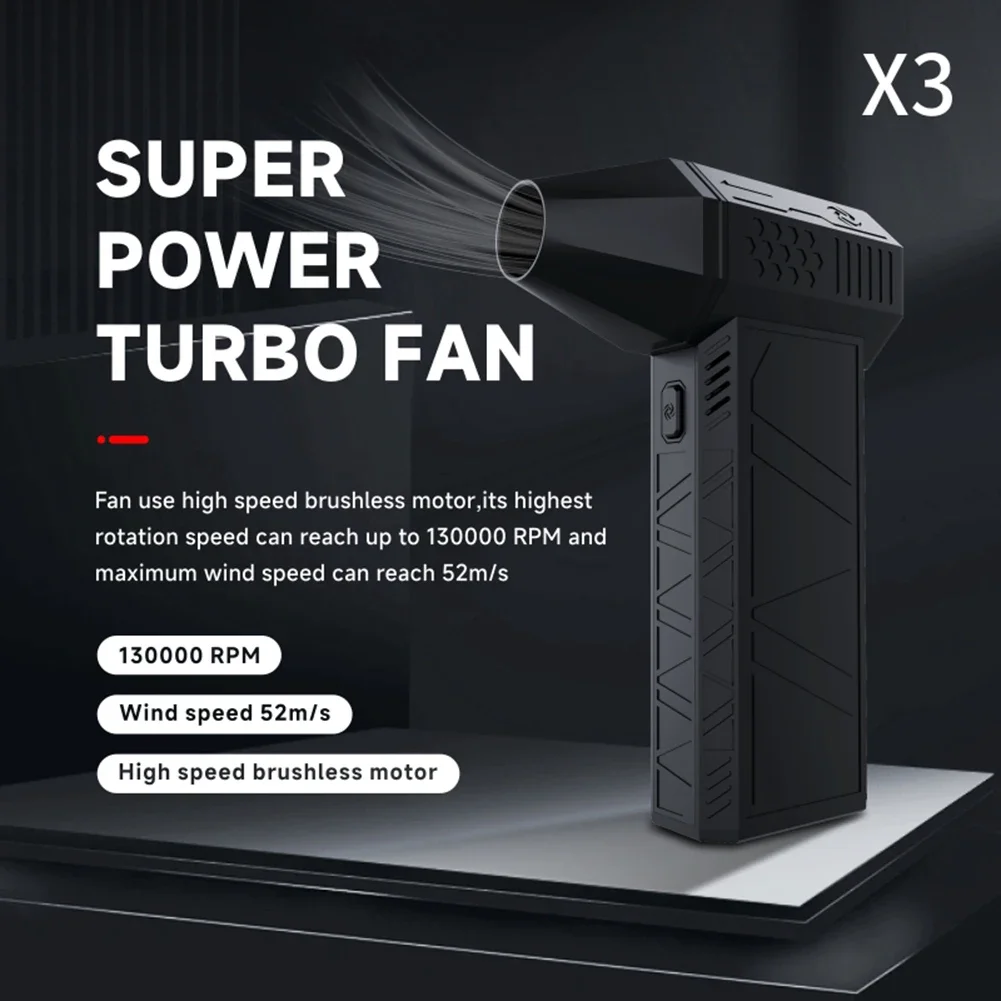 X3 Powerful Blower 52+M/S High Speed Duct Fan Mini Turbo Jet Fan 130000 ...