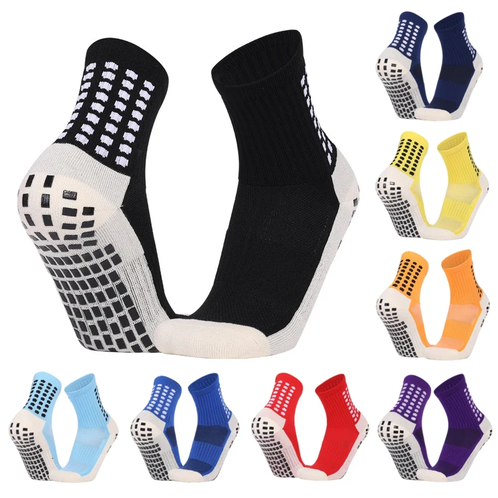 2-Pairs-Football-Socks-Men-Women-Sports-Socks-Non-slip-Silicone-Bottom ...