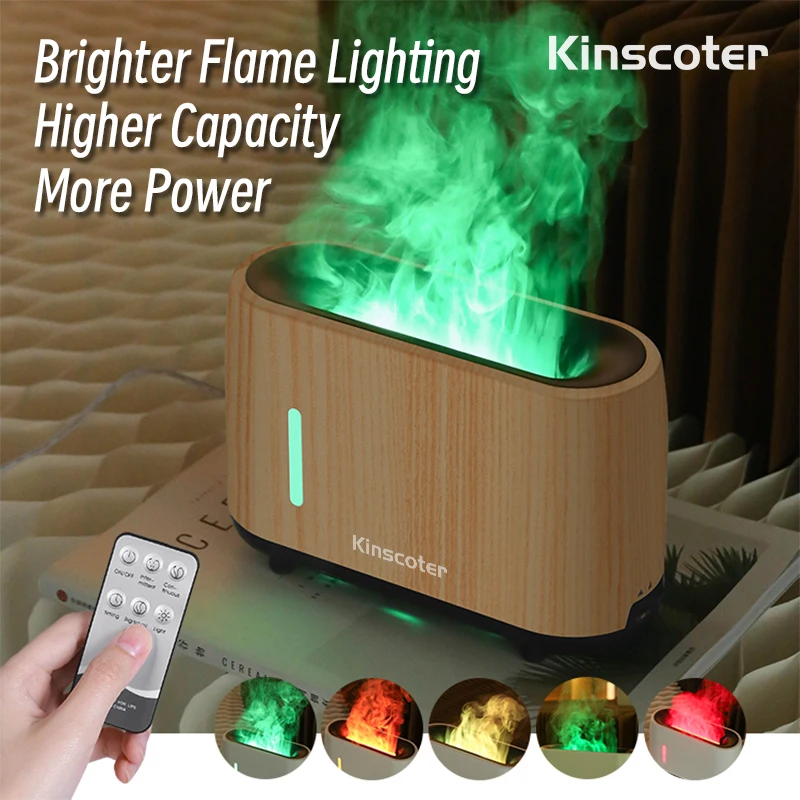 Kinscoter-240ml-Flame-Air-Humidifier-Electric-Colorful-Fire-Essential ...