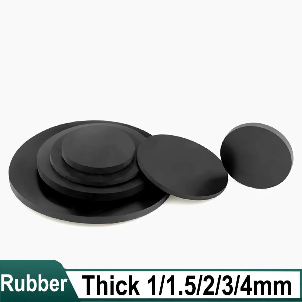 Φ 5mm-100mm Black Rubber Solid Round Seal Gaskets Disc Thick 1/1.5/2/3 ...