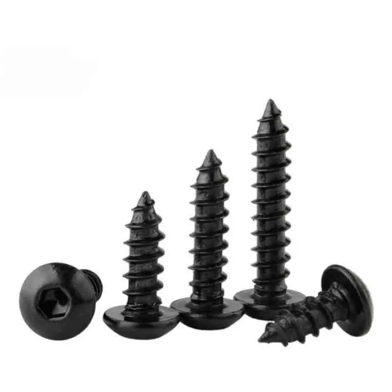 M3 M4 M5 M6 Hex Hexagon Socket Screw Black Carbon Steel Grade 8.8 ...