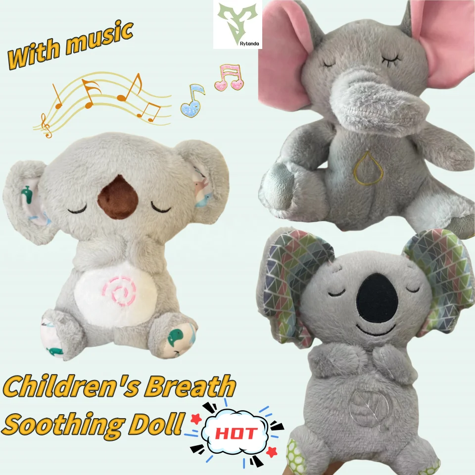New-Breathing-Koala-and-Elephant-Baby-Sleep-plush-toys-Koala-Musical ...