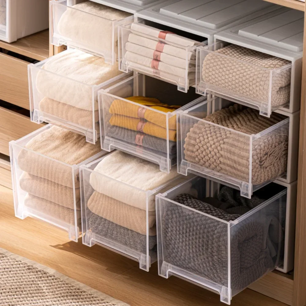 Stackable-Clothes-Storage-Box-Drawer-Style-Closet-Toy-Container ...