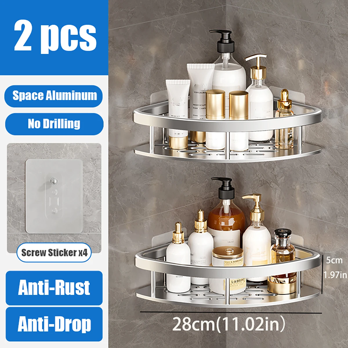 Shower-Corner-Shelf-Caddy-shower-Organizer-Corner-No-Drill-Shower ...