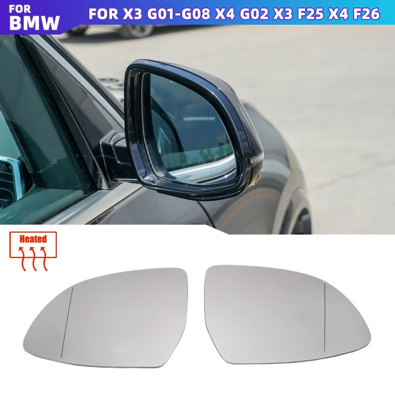 Side Rearview Heated Mirror Glass For BMW X3 G01 X4 F26 G02 X5 F15 G05 ...