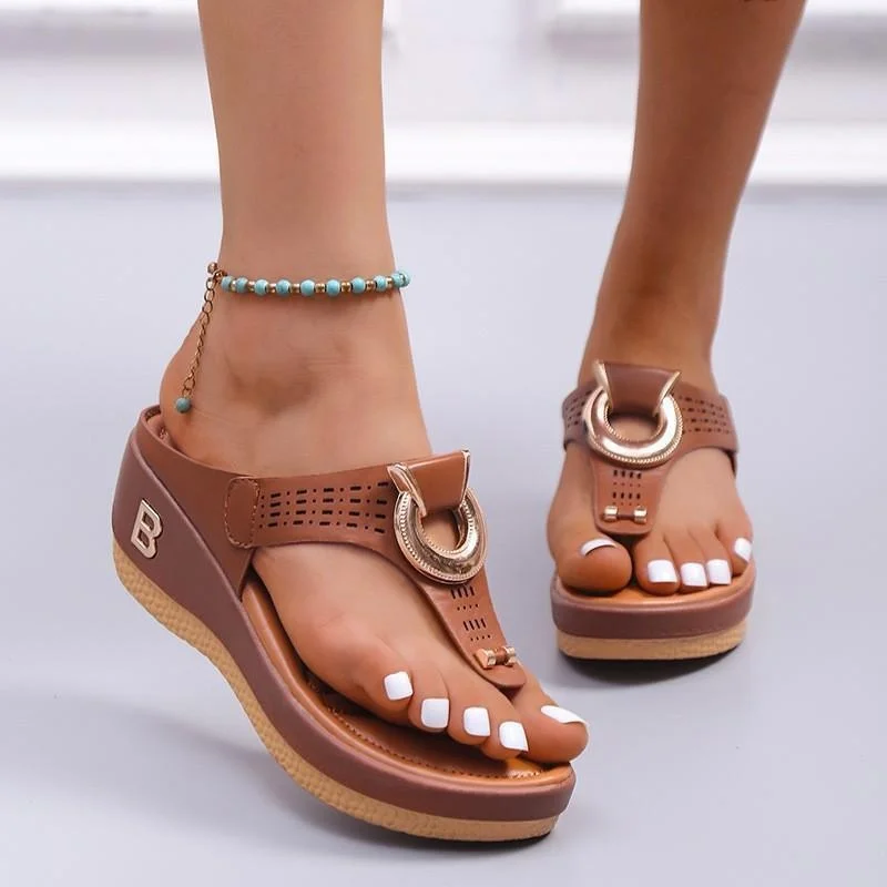 Sandalias-de-cu-a-romanas-para-mujer-chanclas-de-Color-caramelo-zapatos ...