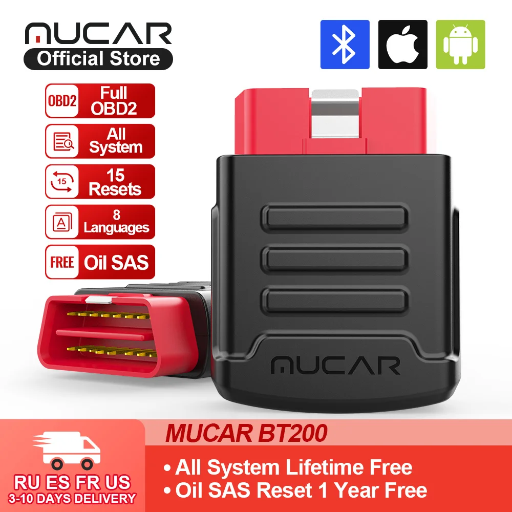 Mucar Bt200 Lifetime Free All Cars Full System Obd2 Diagnostic Tools ...