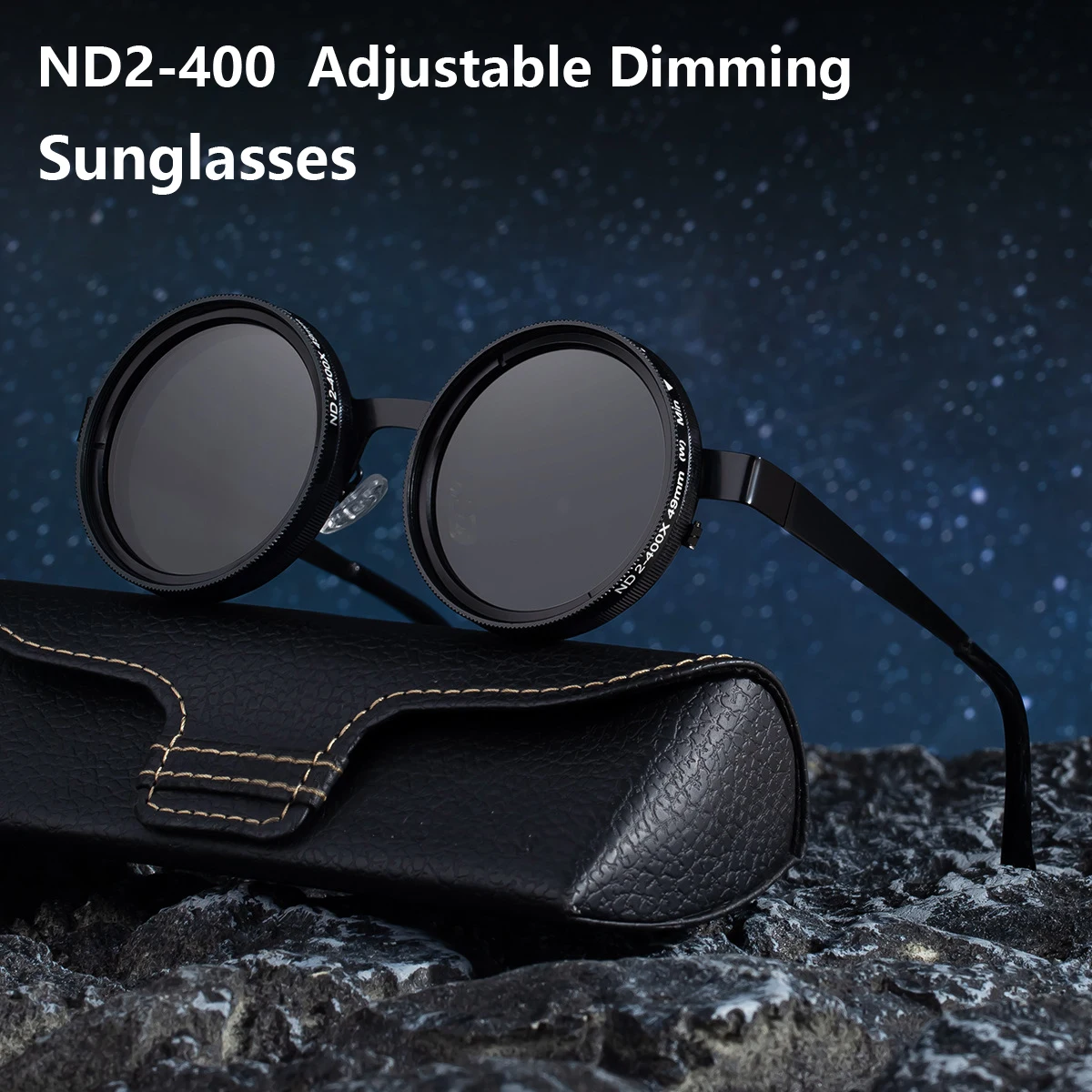 New ND2-400 9 Level Adjustable Dimming Polarized Sunglasses Men Women ...