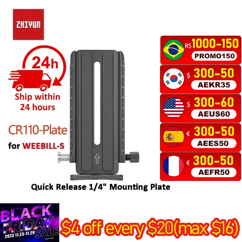 ZHIYUN-Official-Quick-Release-1-4-Mounting-Plate-for-WEEBILL-S-WEEBILL ...