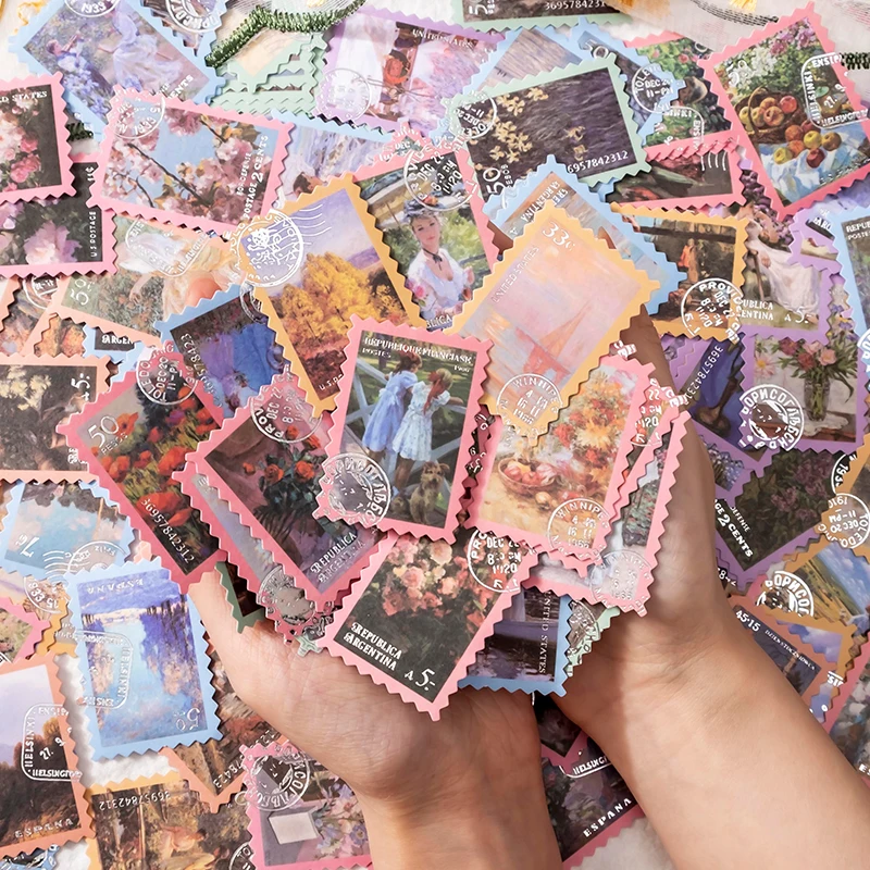 TIANZI-50Pcs-Vintage-Stamp-mini-Sticker-Junk-Journal-Planner-Craft ...