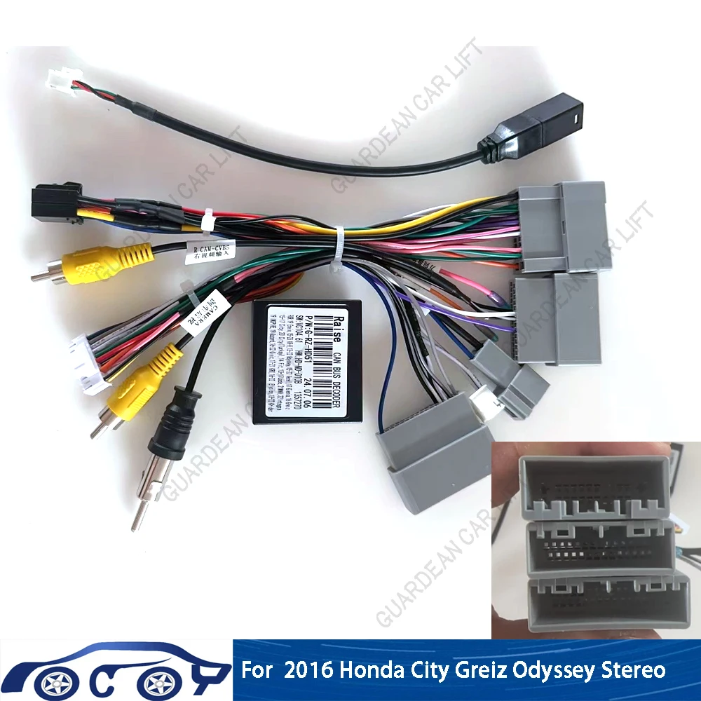 Car-Audio-16PIN-DVD-Player-Power-Calbe-Adapter-For-2016-Honda-City ...
