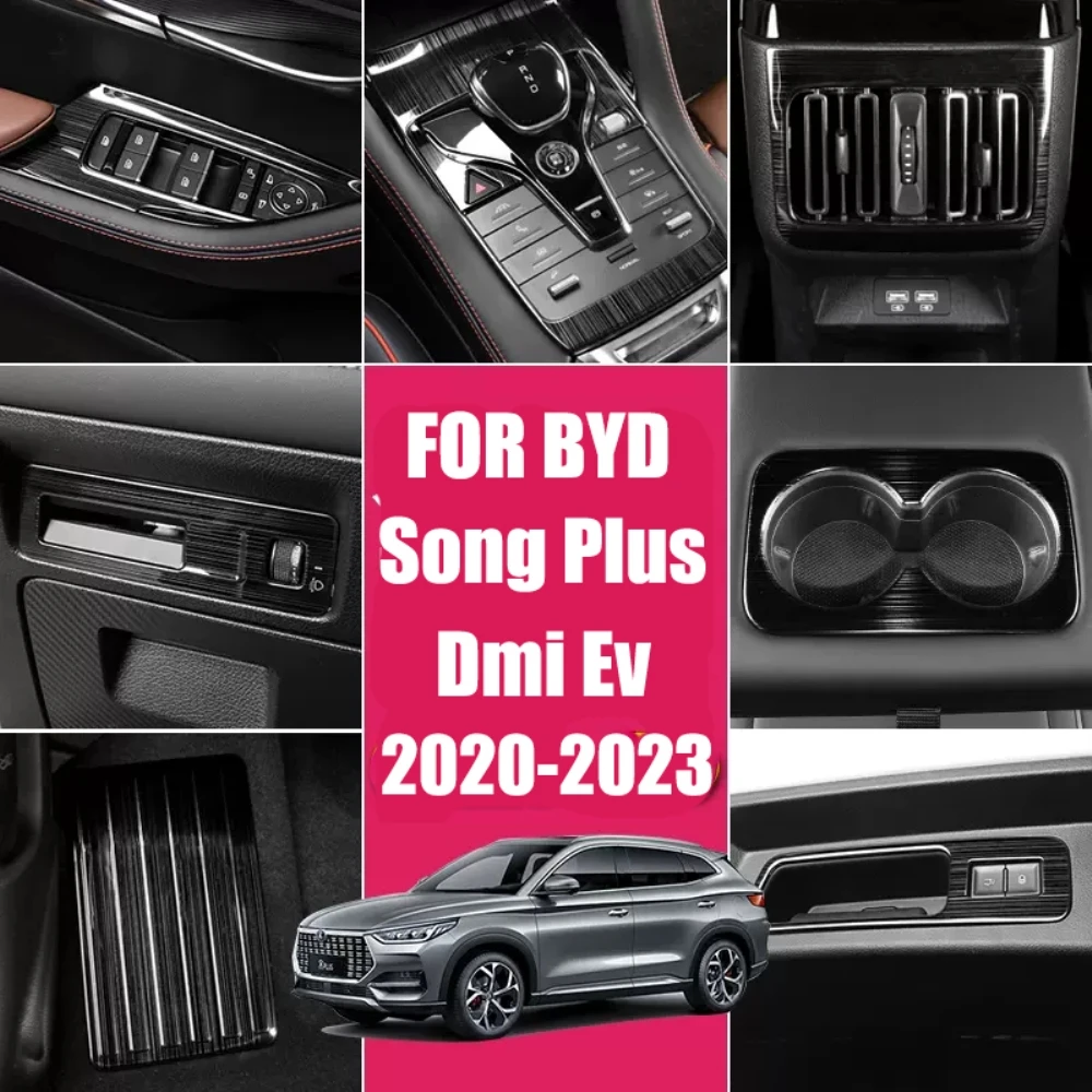 Para Byd Song Plus Dmi Ev accesorios 2020 2023 decoración Interior negra interruptor de ventana ...
