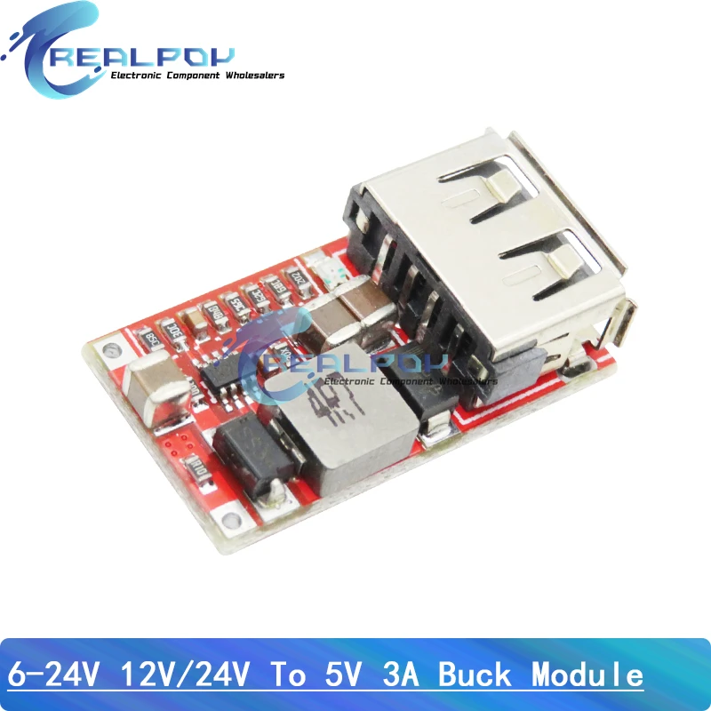 Fine 6-24V 12V/24V to 5V 3A CAR USB Charger Module DC Buck step down ...