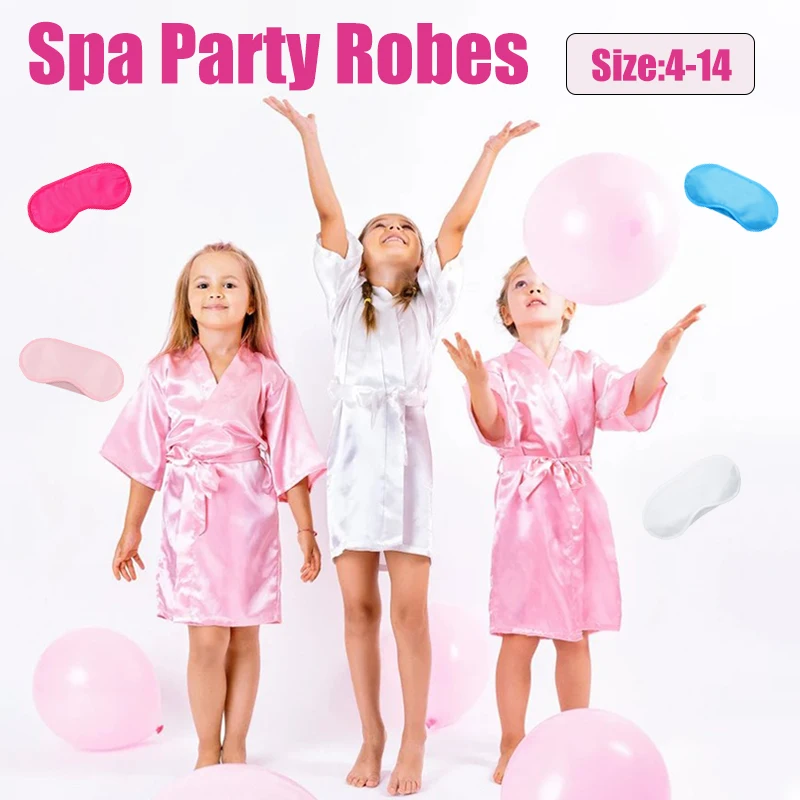 1Set-Kids-Silk-Satin-Robe-Spa-Party-Robes-for-Girl-Kimono-Bathrobe-DIY ...
