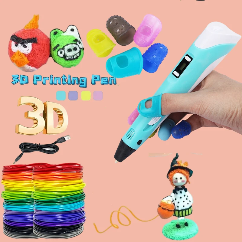 3D-Pen-LED-Screen-DIY-3D-Printing-Pen-25M-PLA-Filament-3D-Printer-Pen ...